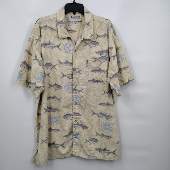 Columbia | Shirts | Columbia Fish Print Extra Large | Poshmark